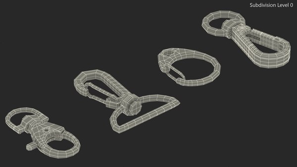 3D Metal Claw Clasp Silver Set - TurboSquid 1820861