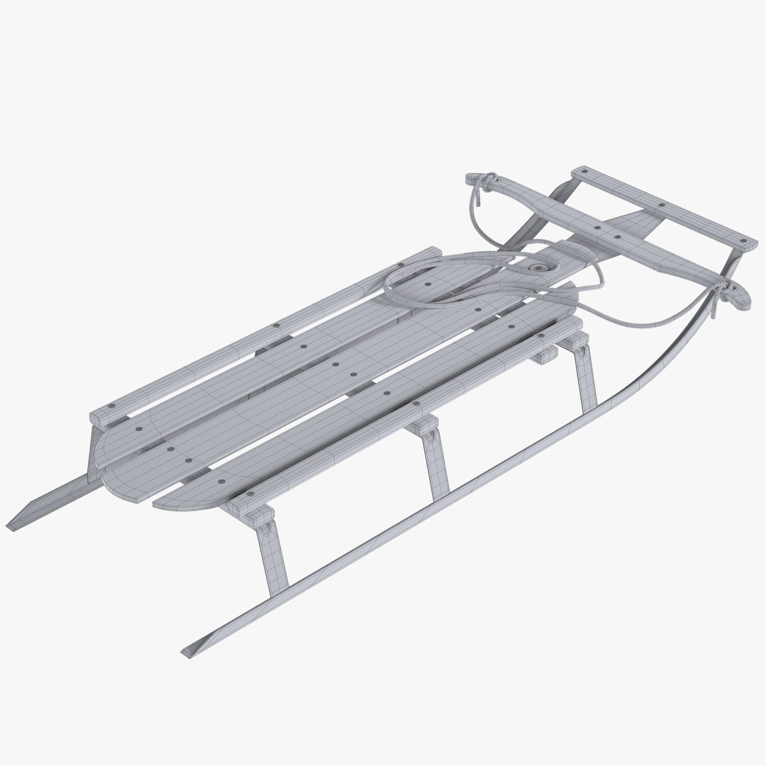 3D Model Wooden Snow Sled - TurboSquid 2323982