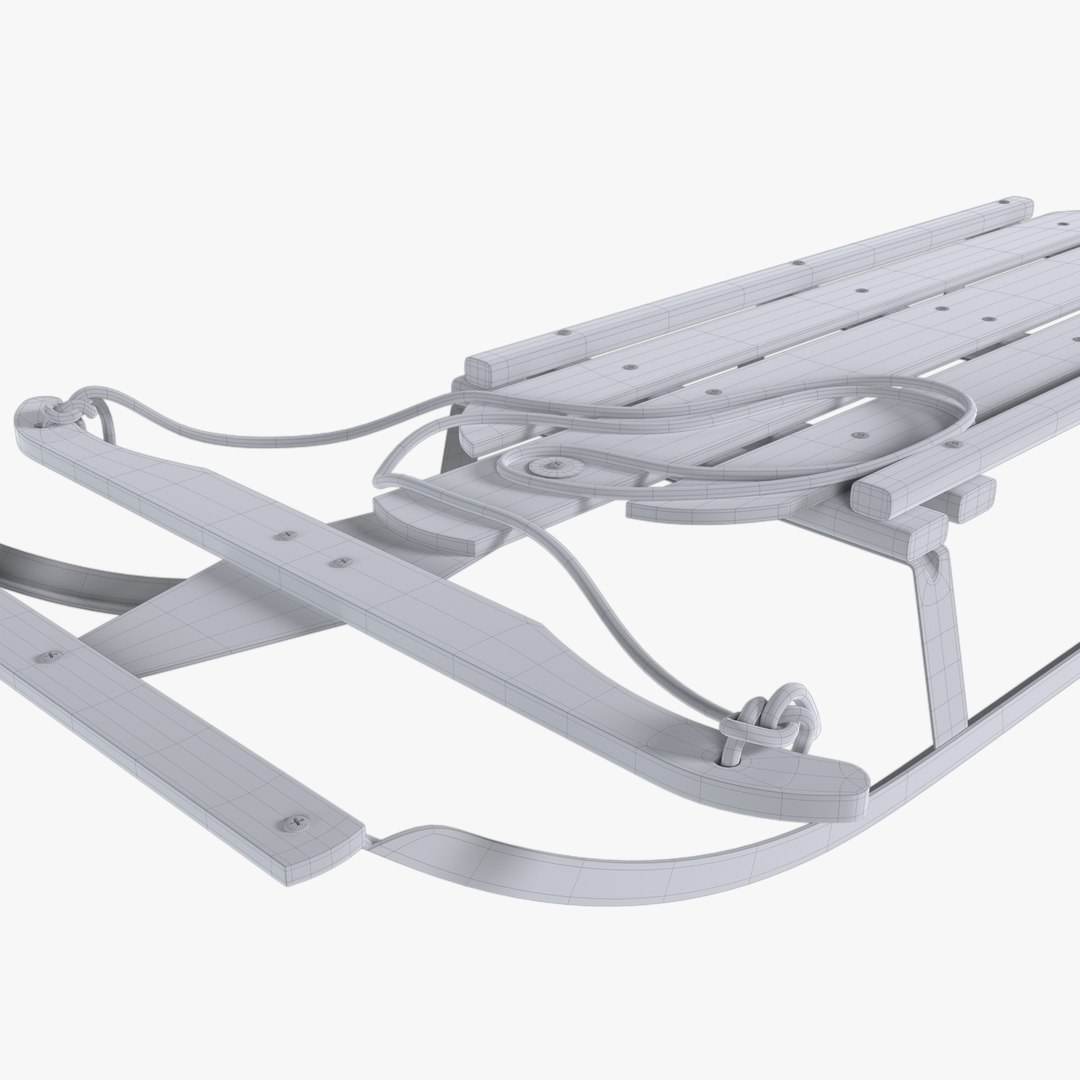 3D Model Wooden Snow Sled - TurboSquid 2323982