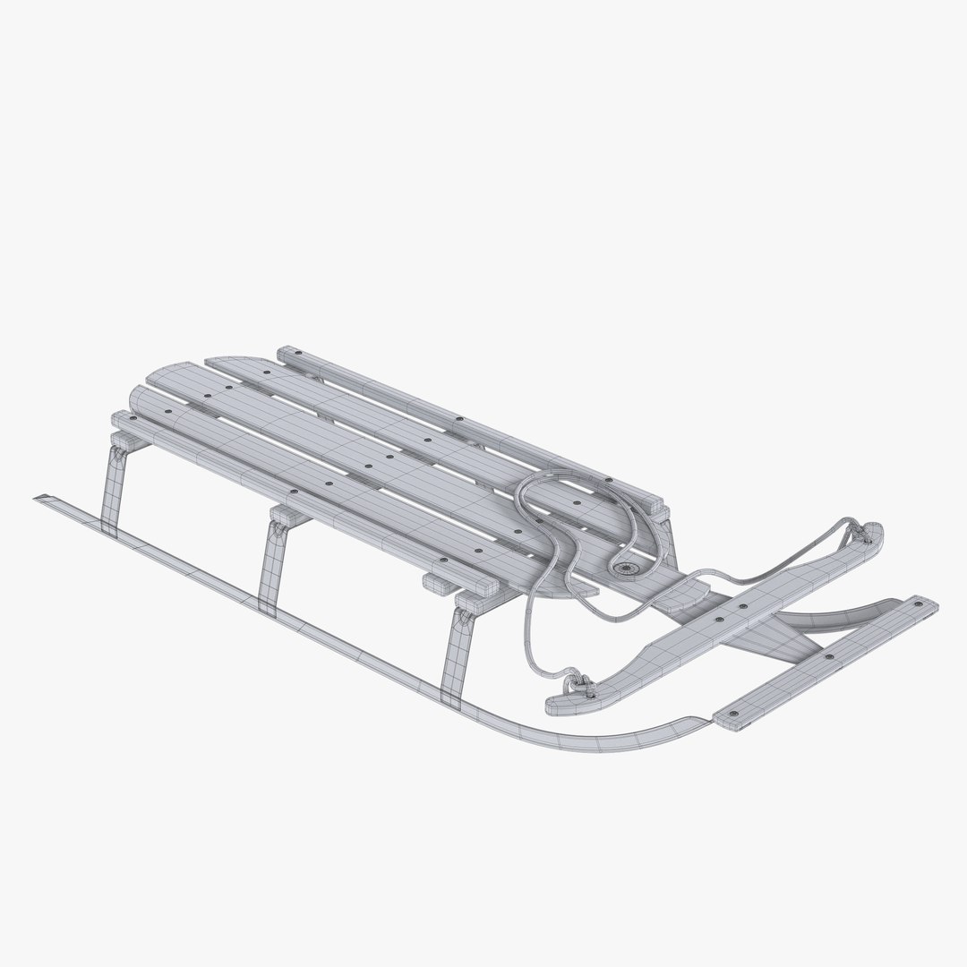 3D Model Wooden Snow Sled - TurboSquid 2323982