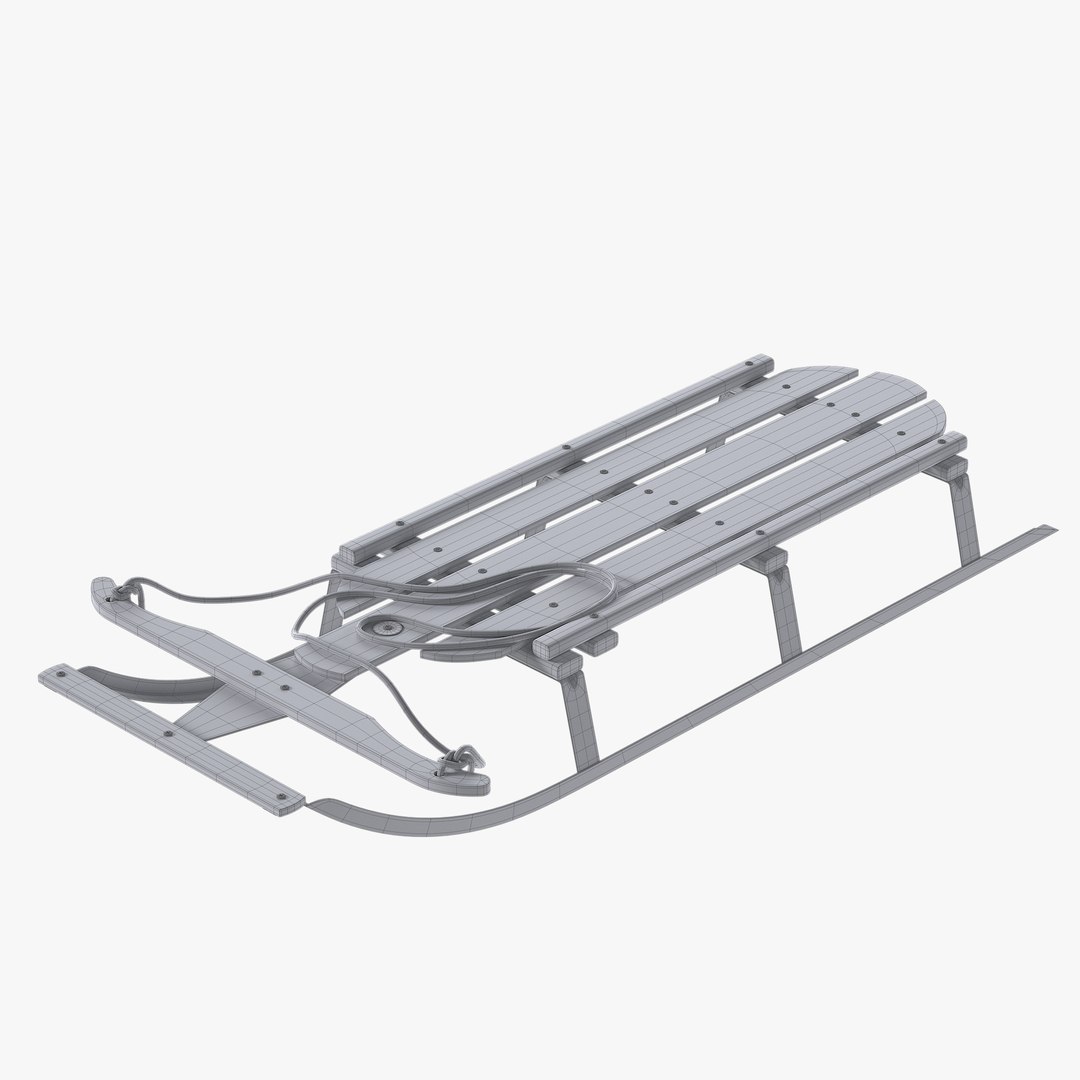 3D Model Wooden Snow Sled - TurboSquid 2323982