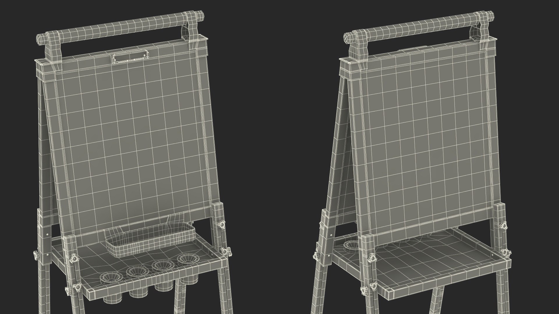 Easel Art Childrens Whiteboard 50 Inches with Picture 3D model ...