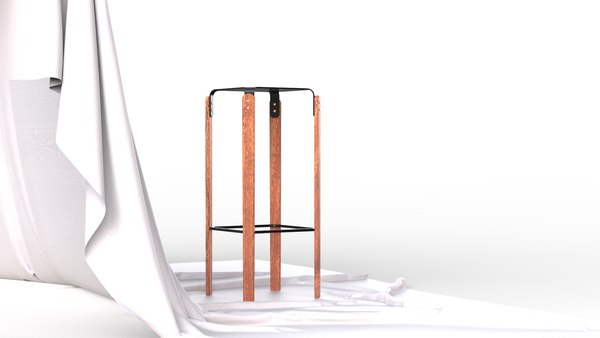 Scandinavian design legged bar stool 3D model - TurboSquid 1304031