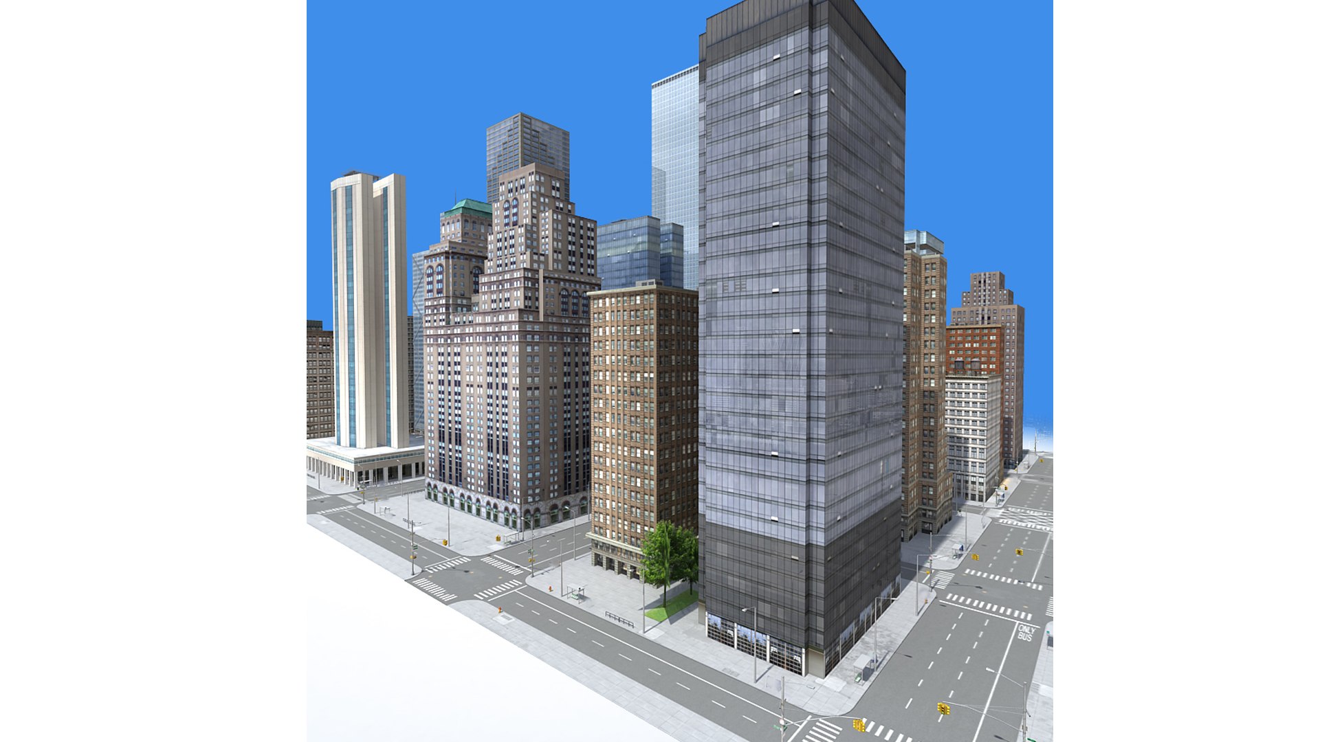 3d City Building Blocks Real Time Model