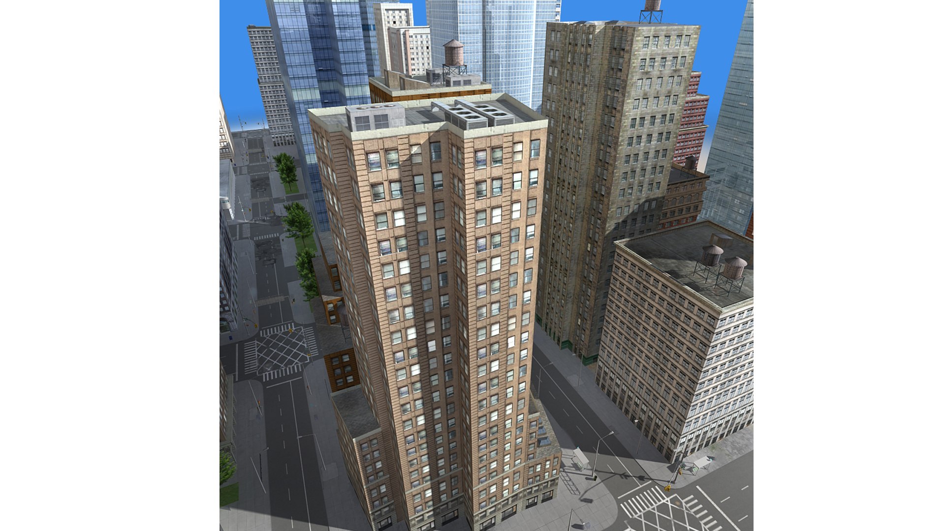 3d City Building Blocks Real Time Model