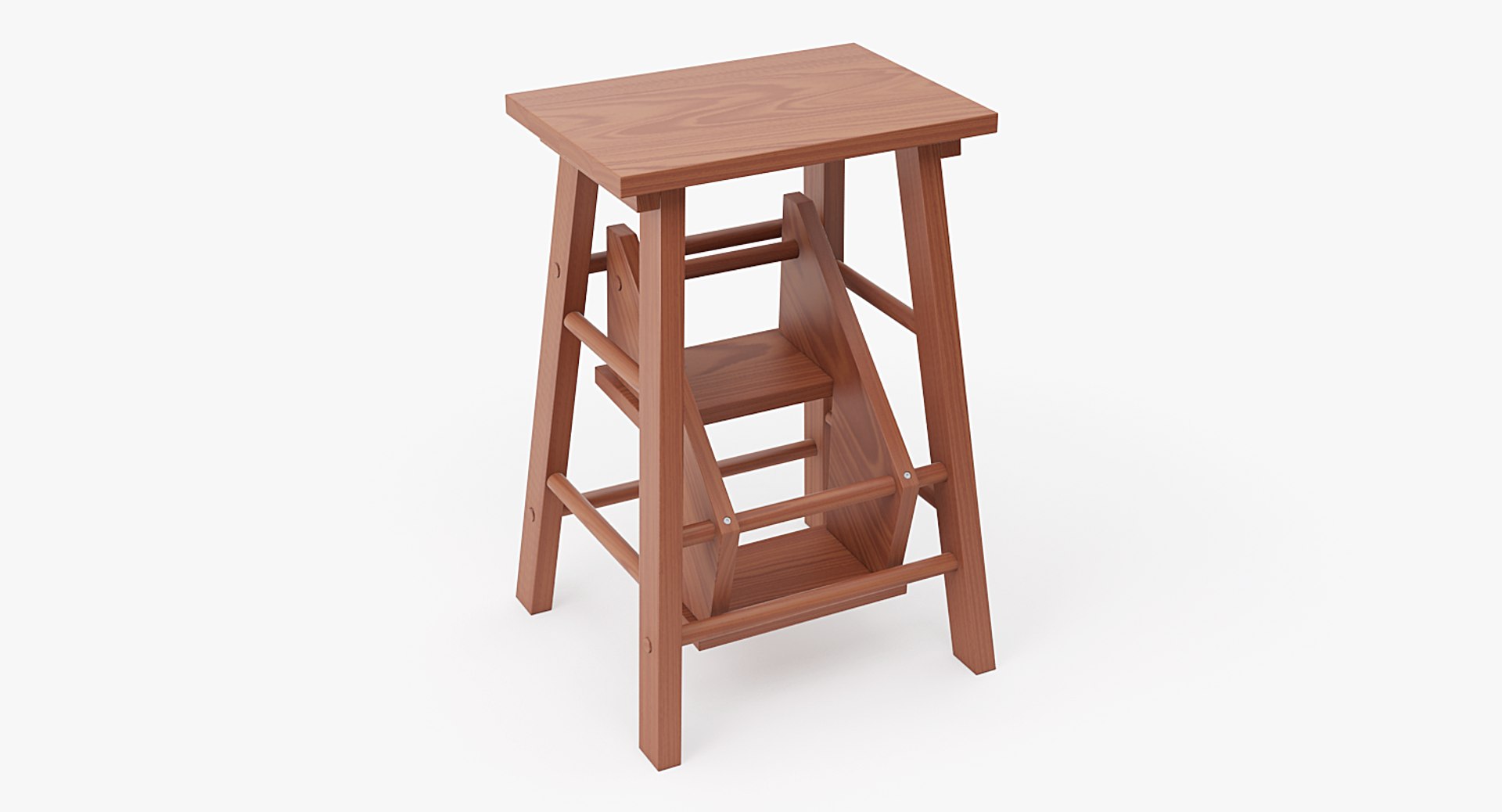 Realistic Step Ladder Stool 3d Model