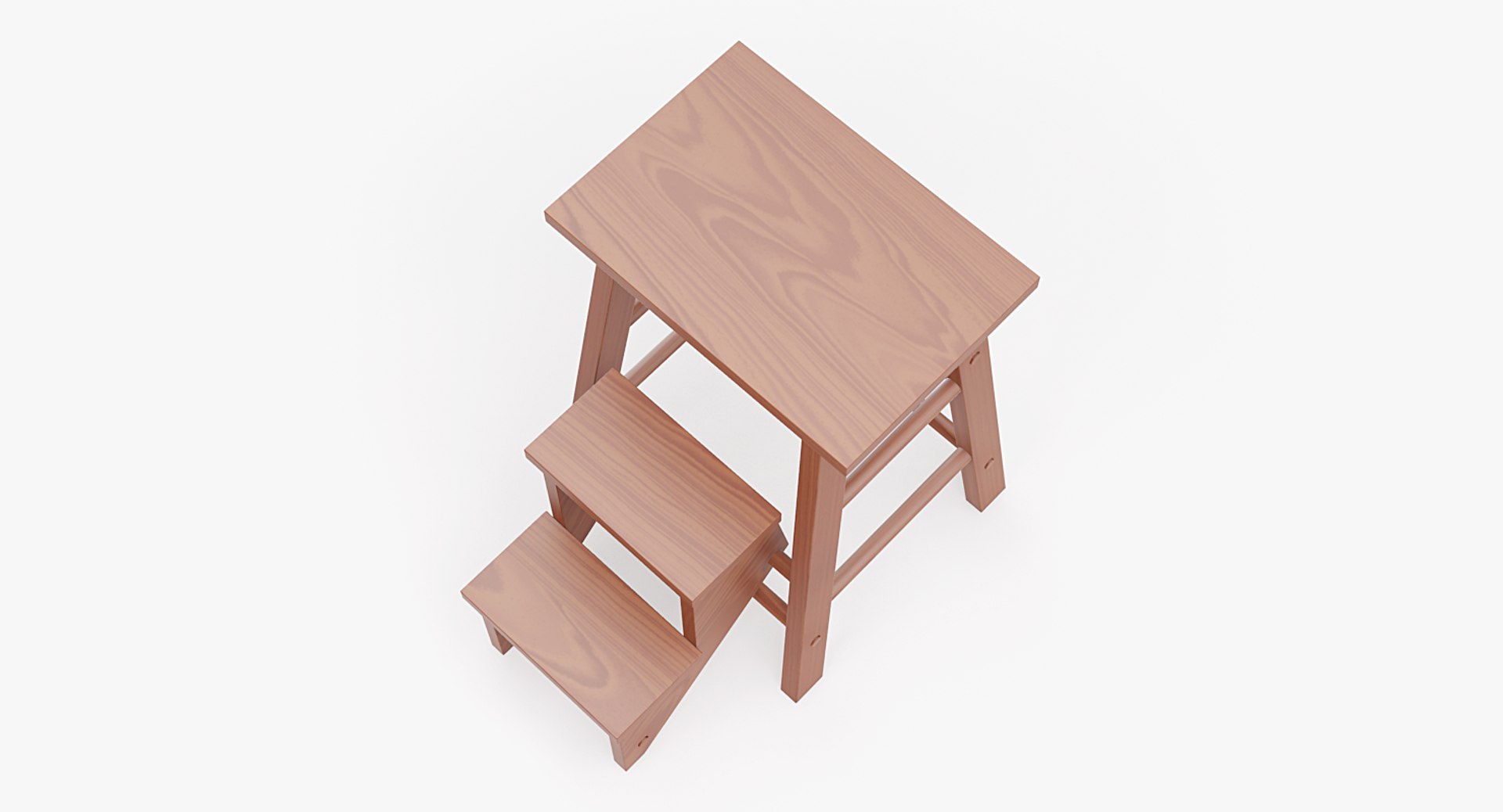 Realistic Step Ladder Stool 3d Model