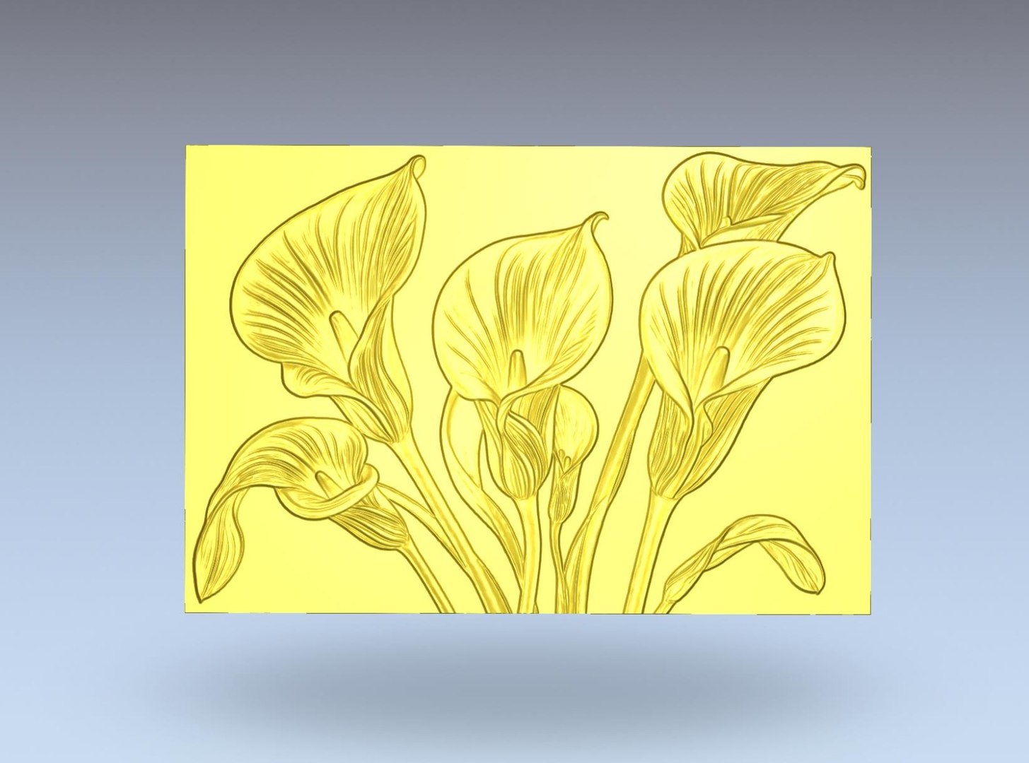 Modern Calla Lily Panel Wall Decor Set Relief Mural CNC 152 3D Model ...