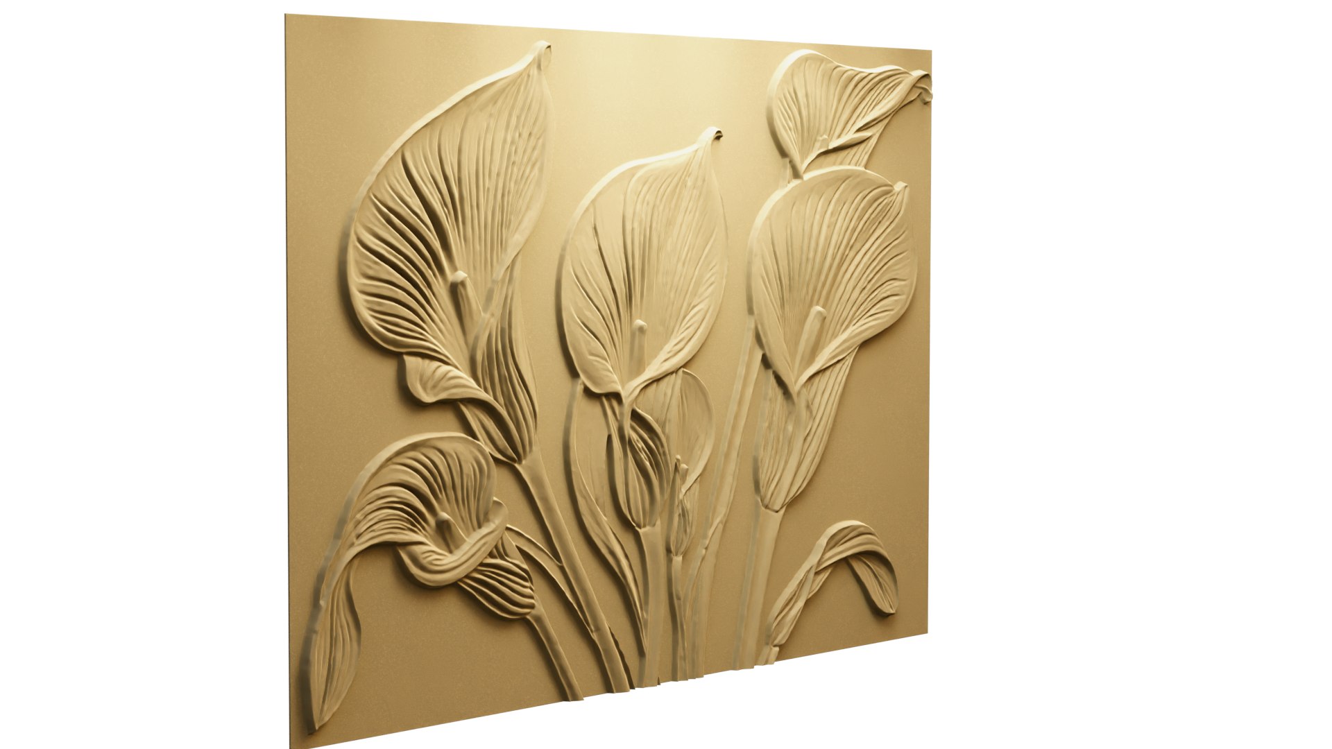 Modern Calla Lily Panel Wall Decor Set Relief Mural CNC 152 3D Model ...