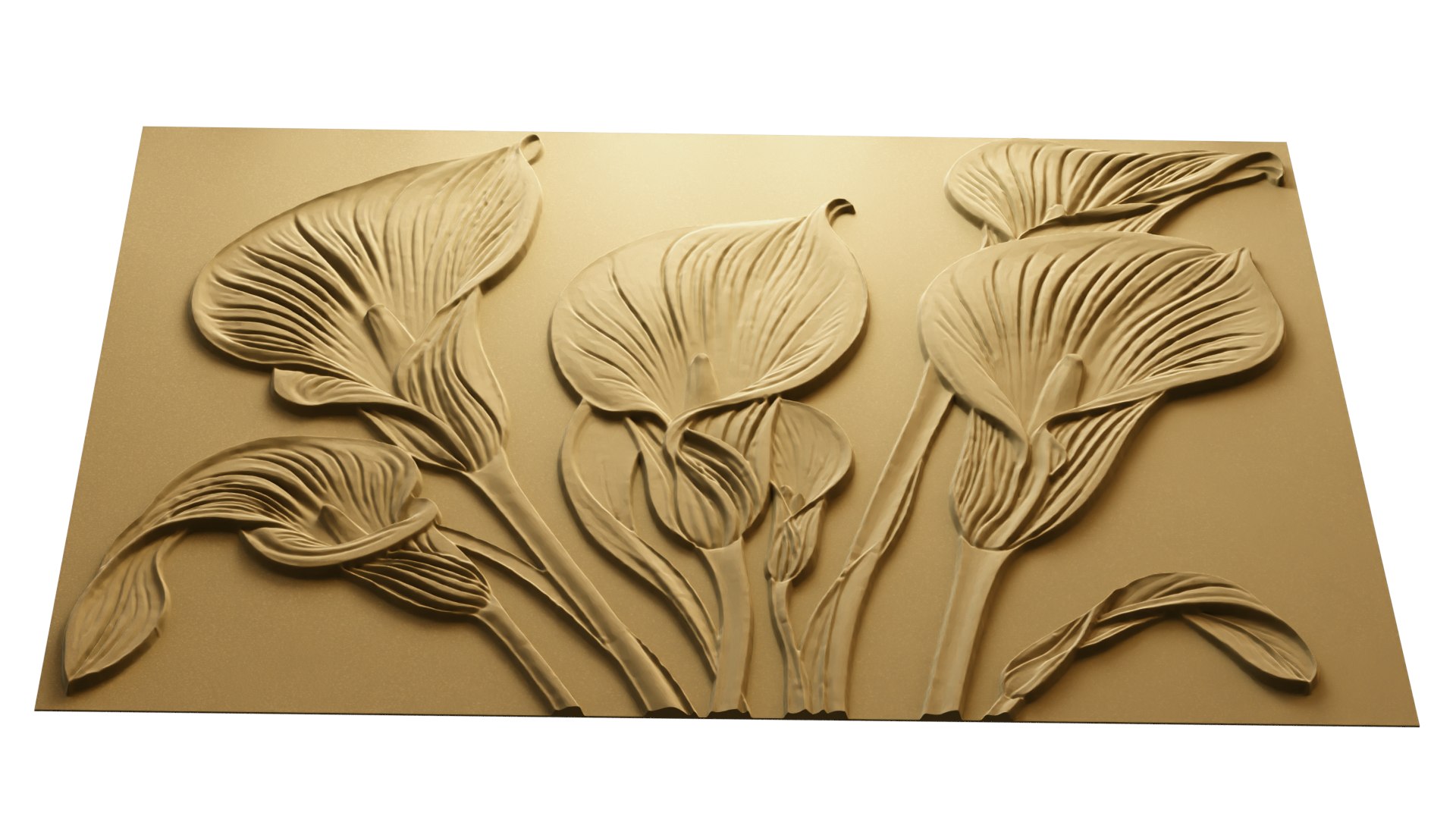 Modern Calla Lily Panel Wall Decor Set Relief Mural CNC 152 3D Model ...