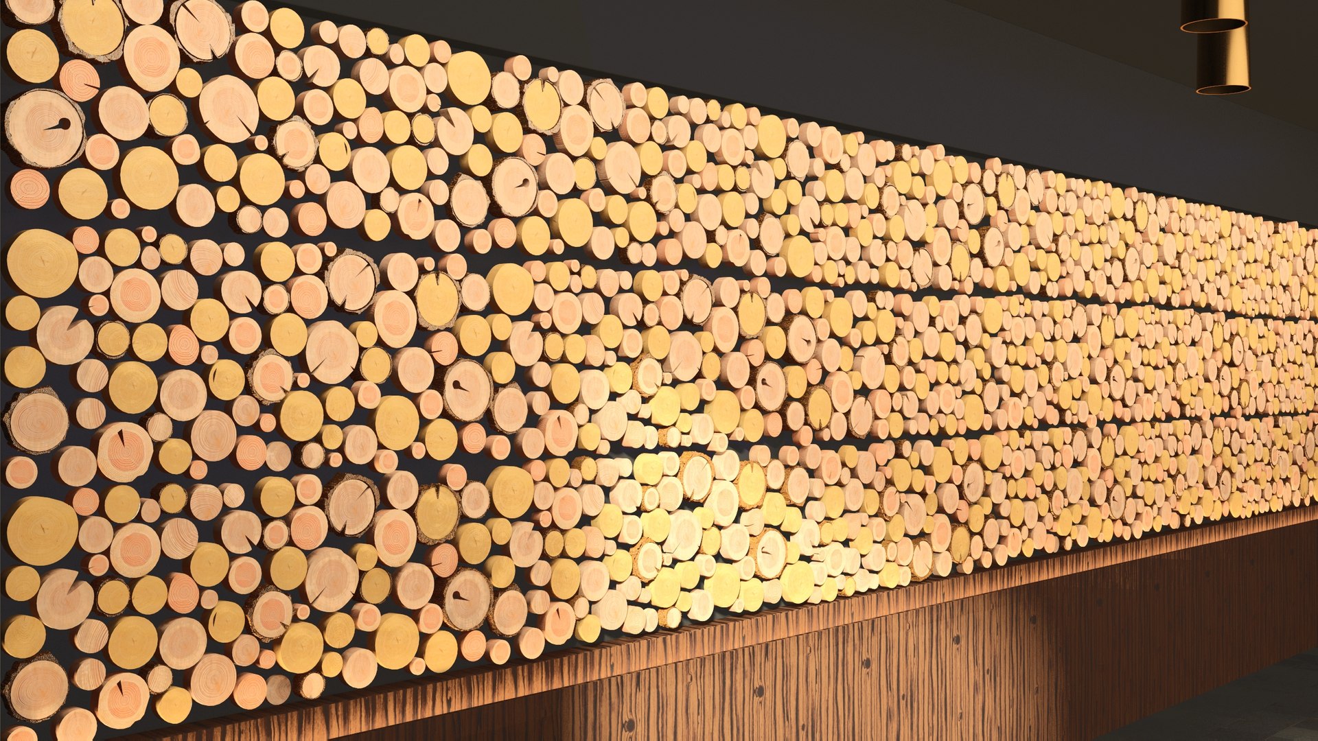 3D decoration wooden logs panels - TurboSquid 1631183