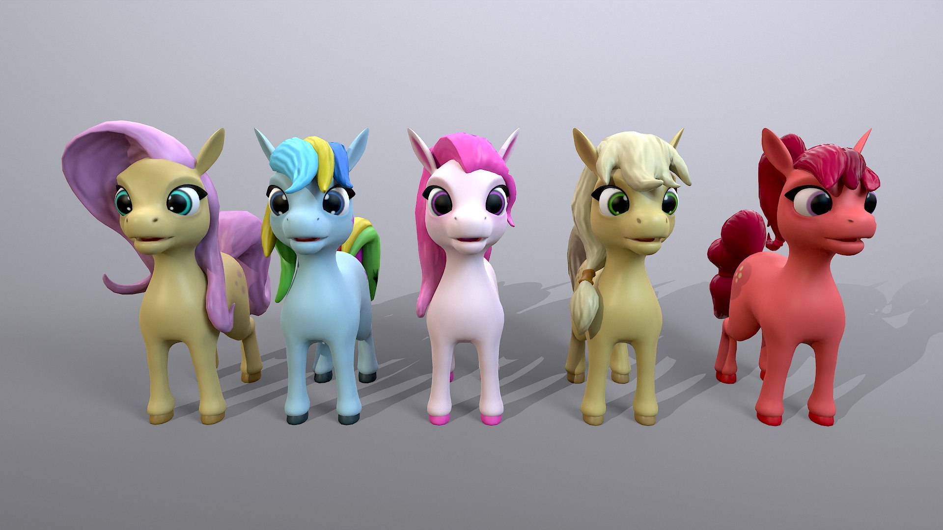 Cartoon Ponies 3D Model - TurboSquid 1679015