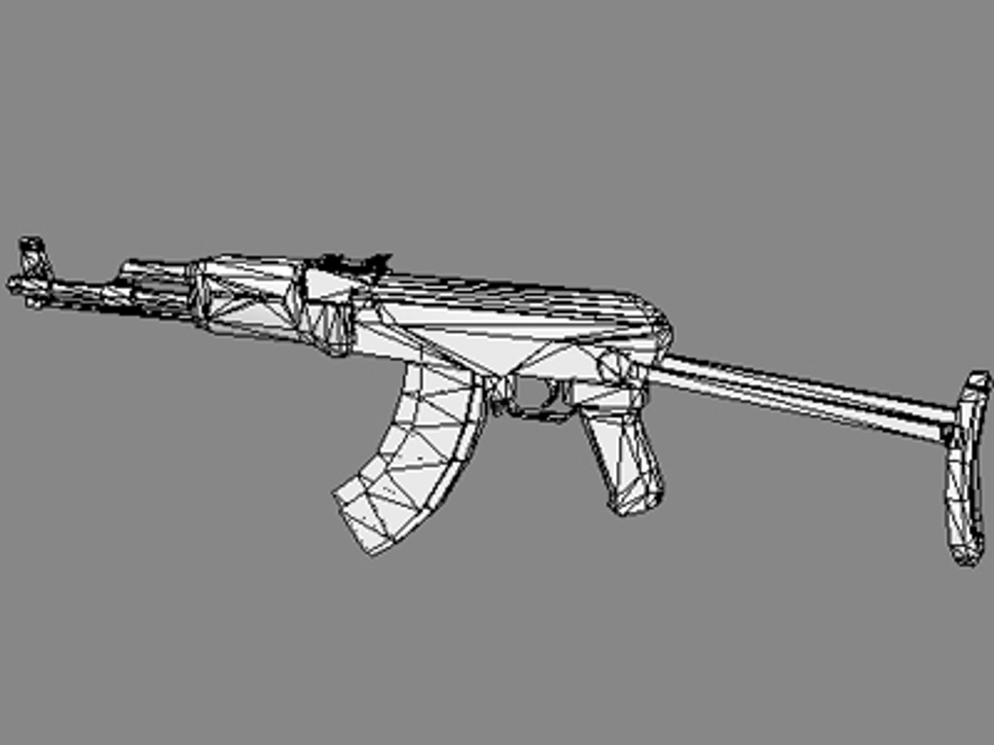 3d model ak47 shorty
