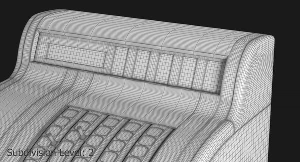 3d model old cash register