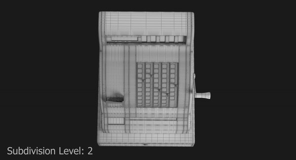 3d model old cash register