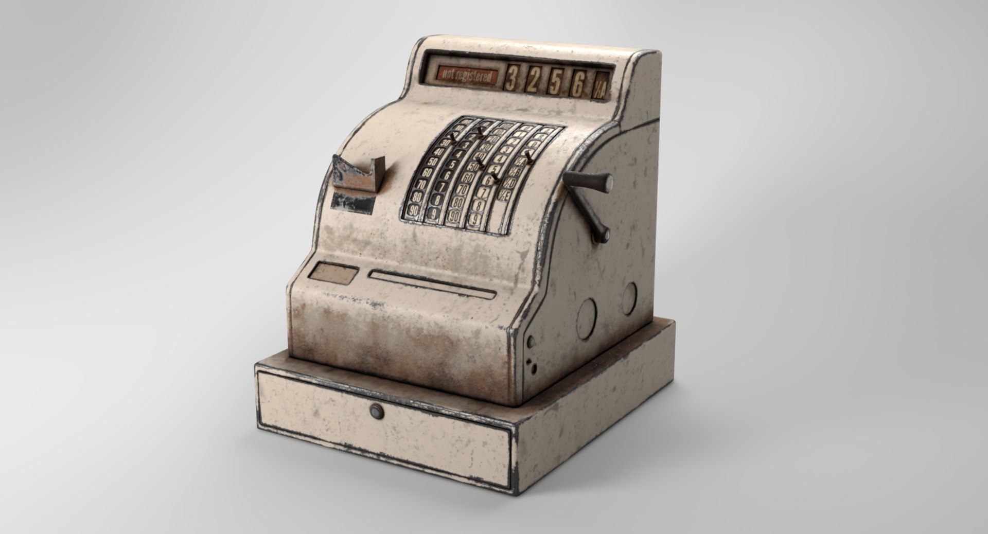 3d model old cash register