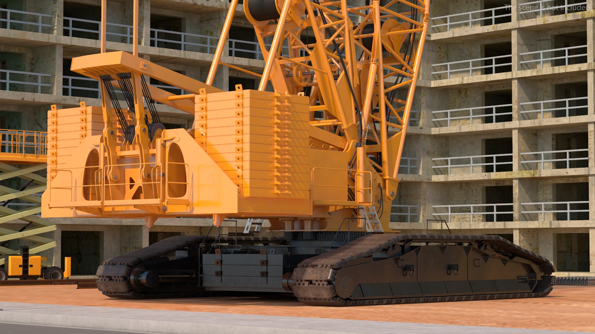 Heavy Lifting Crawler Crane Yellow 3D - TurboSquid 2302317