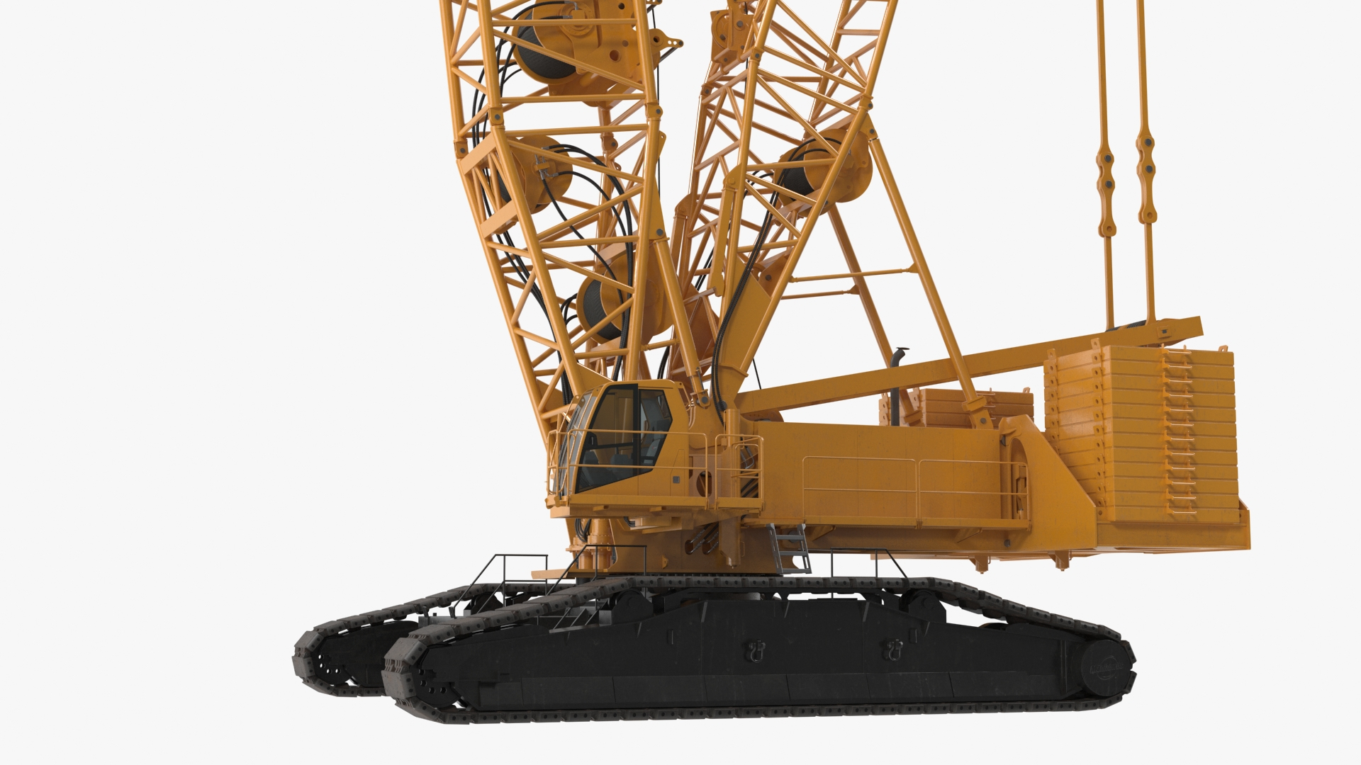 Heavy Lifting Crawler Crane Yellow 3D - TurboSquid 2302317