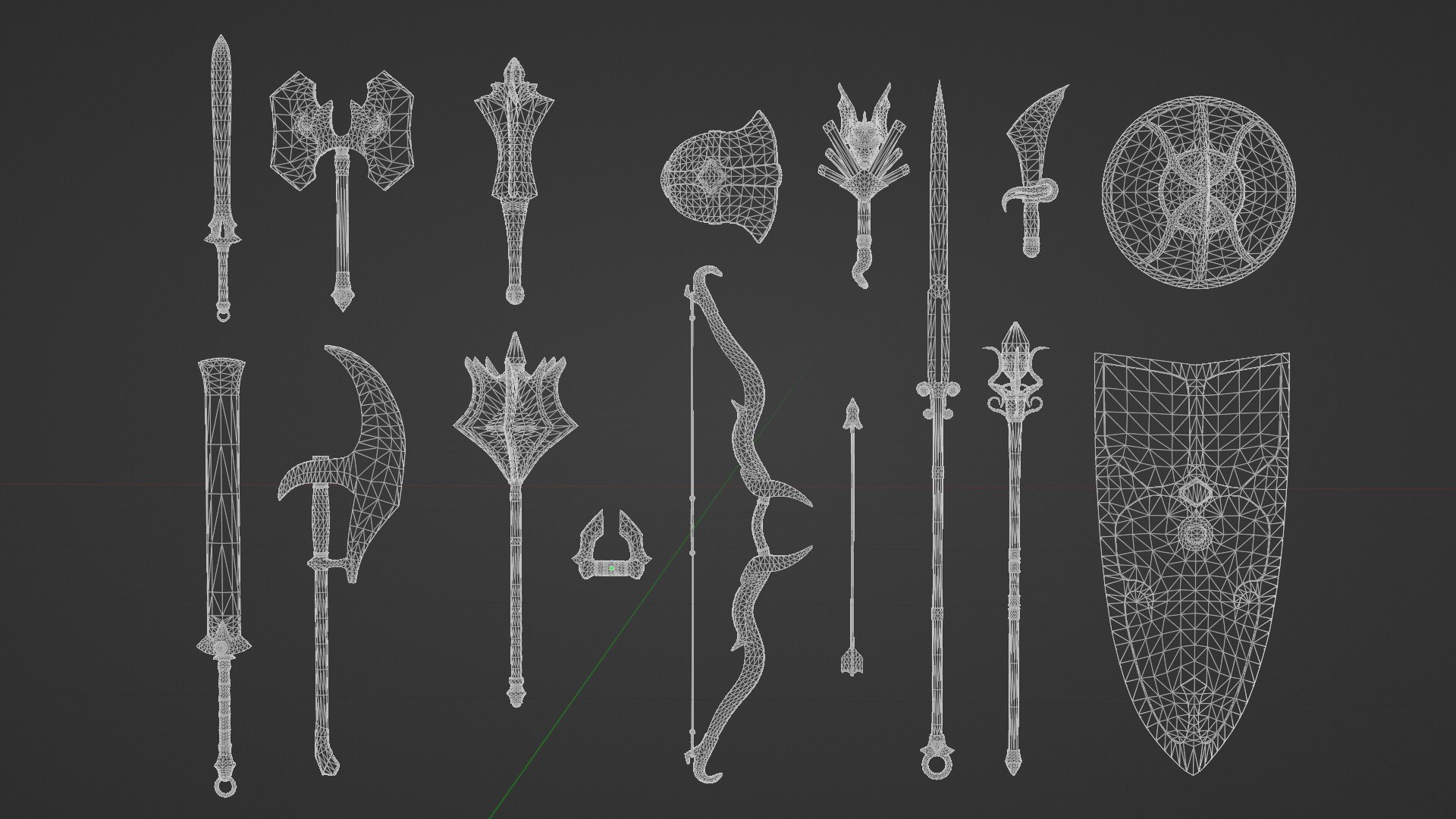 Fantasy Jade Weapon Set Model - TurboSquid 1940172