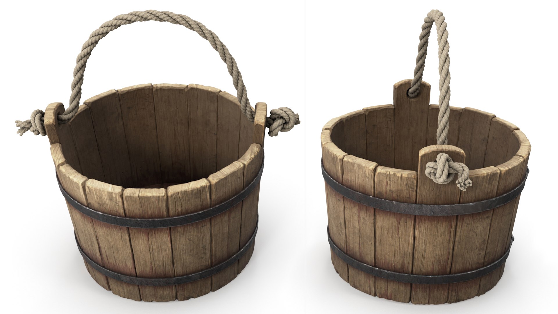 Wooden Bucket 3D - TurboSquid 2300526