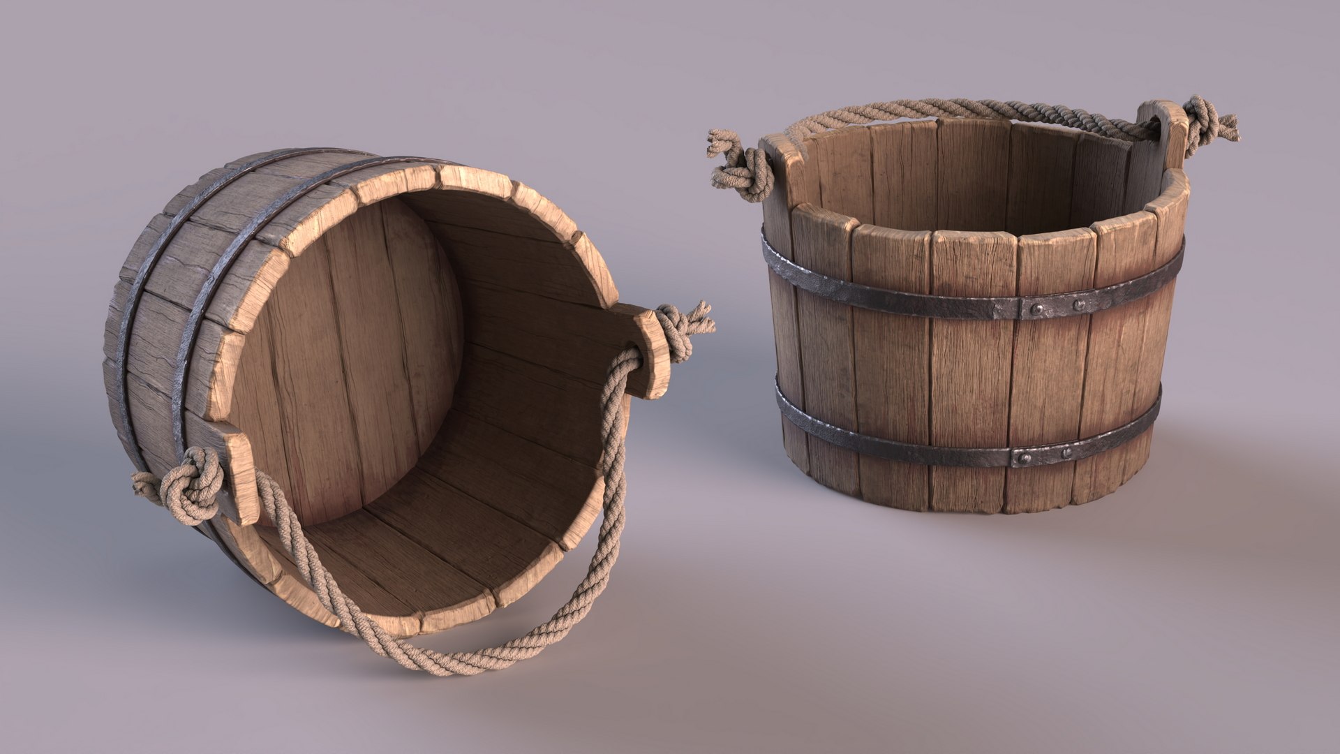 Wooden Bucket 3D - TurboSquid 2300526