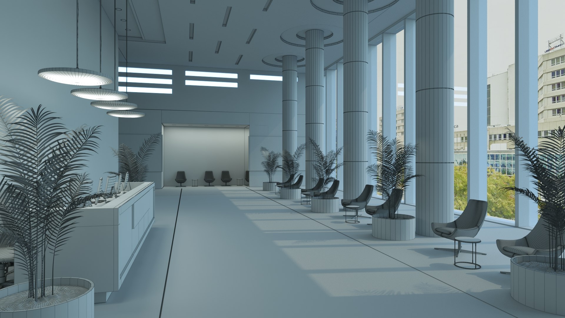 3D Lobby Design Modern Model - TurboSquid 1649423