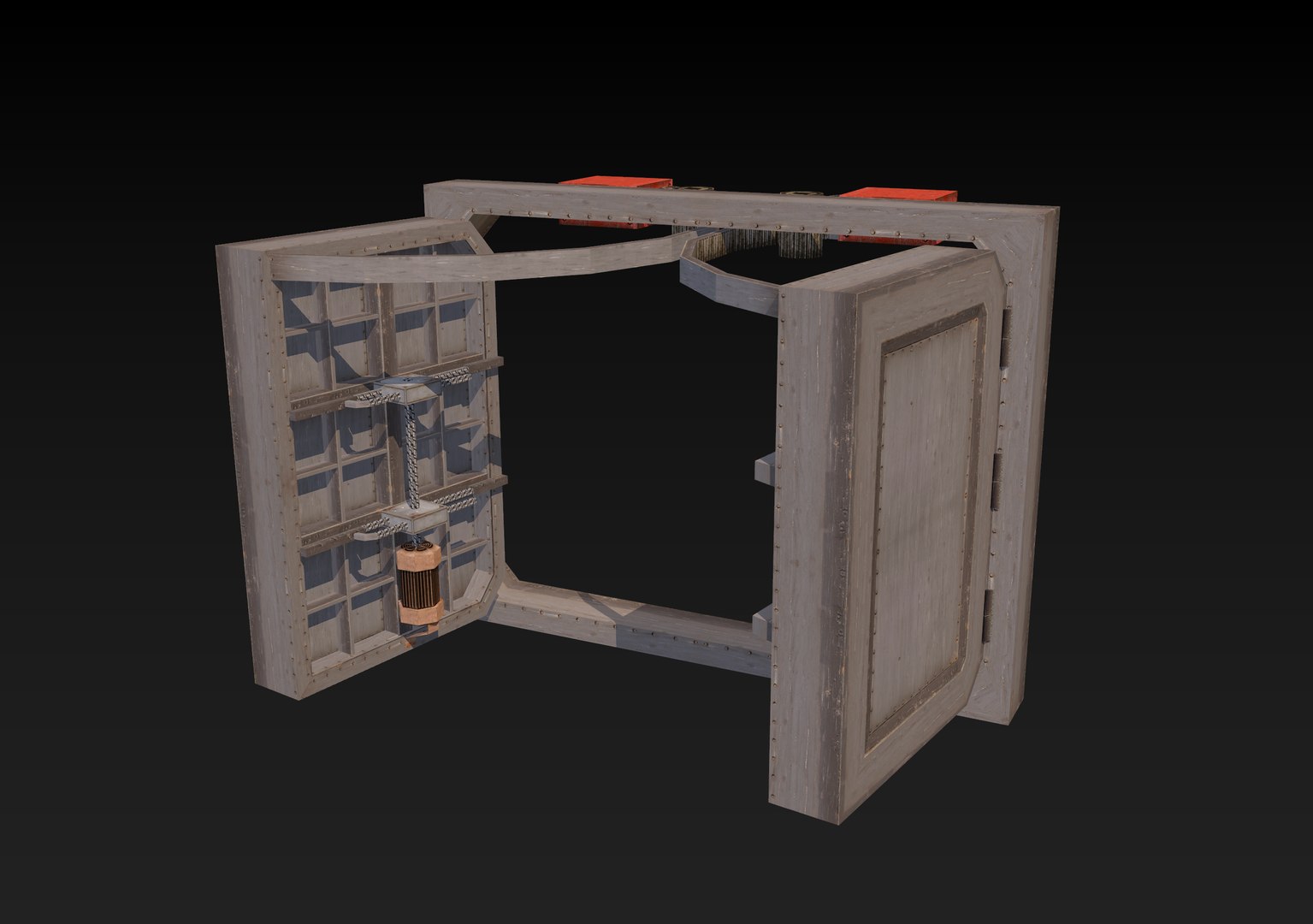 3D Bunker Gate Low Poly - TurboSquid 1887716