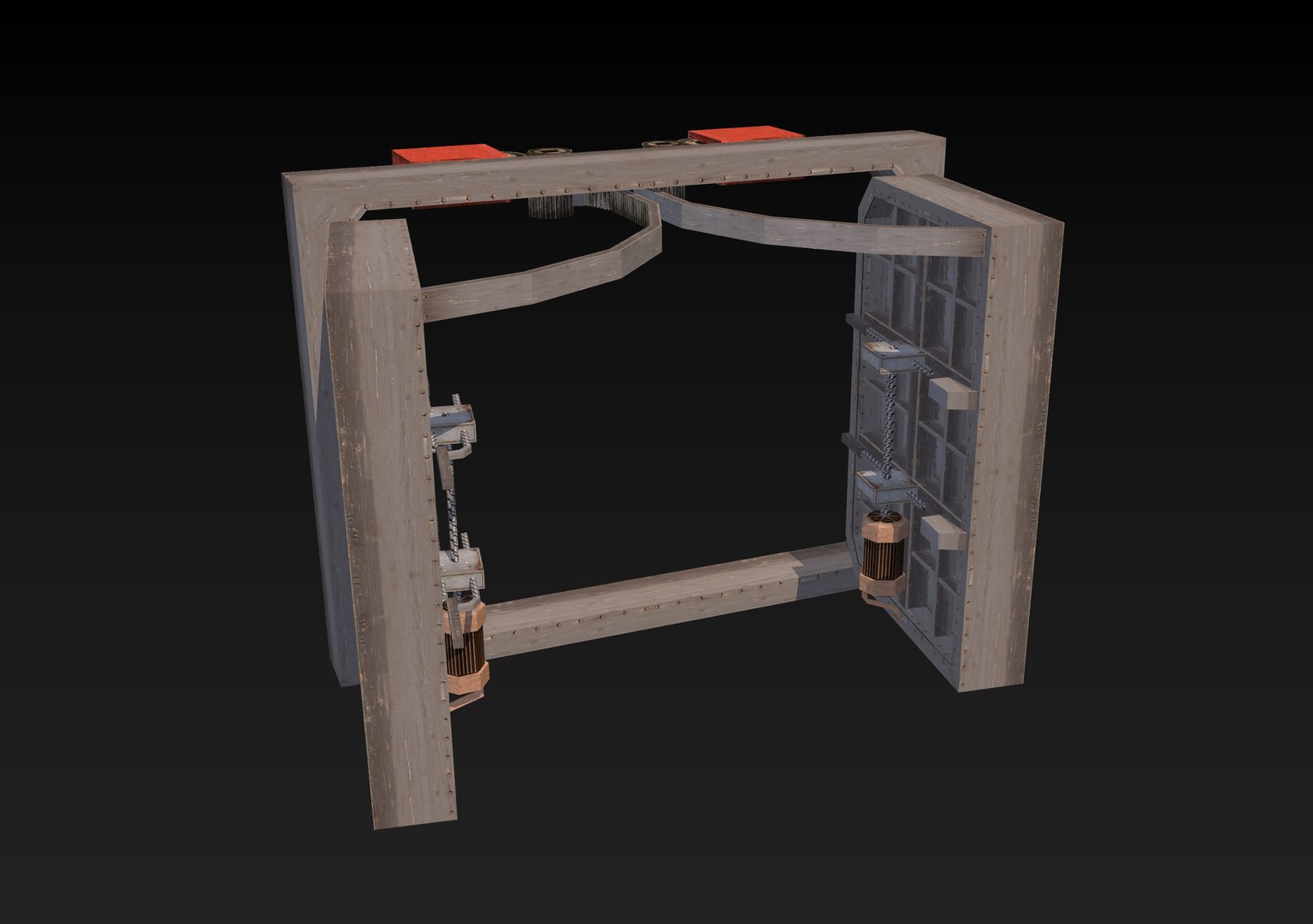 3D Bunker Gate Low Poly - TurboSquid 1887716