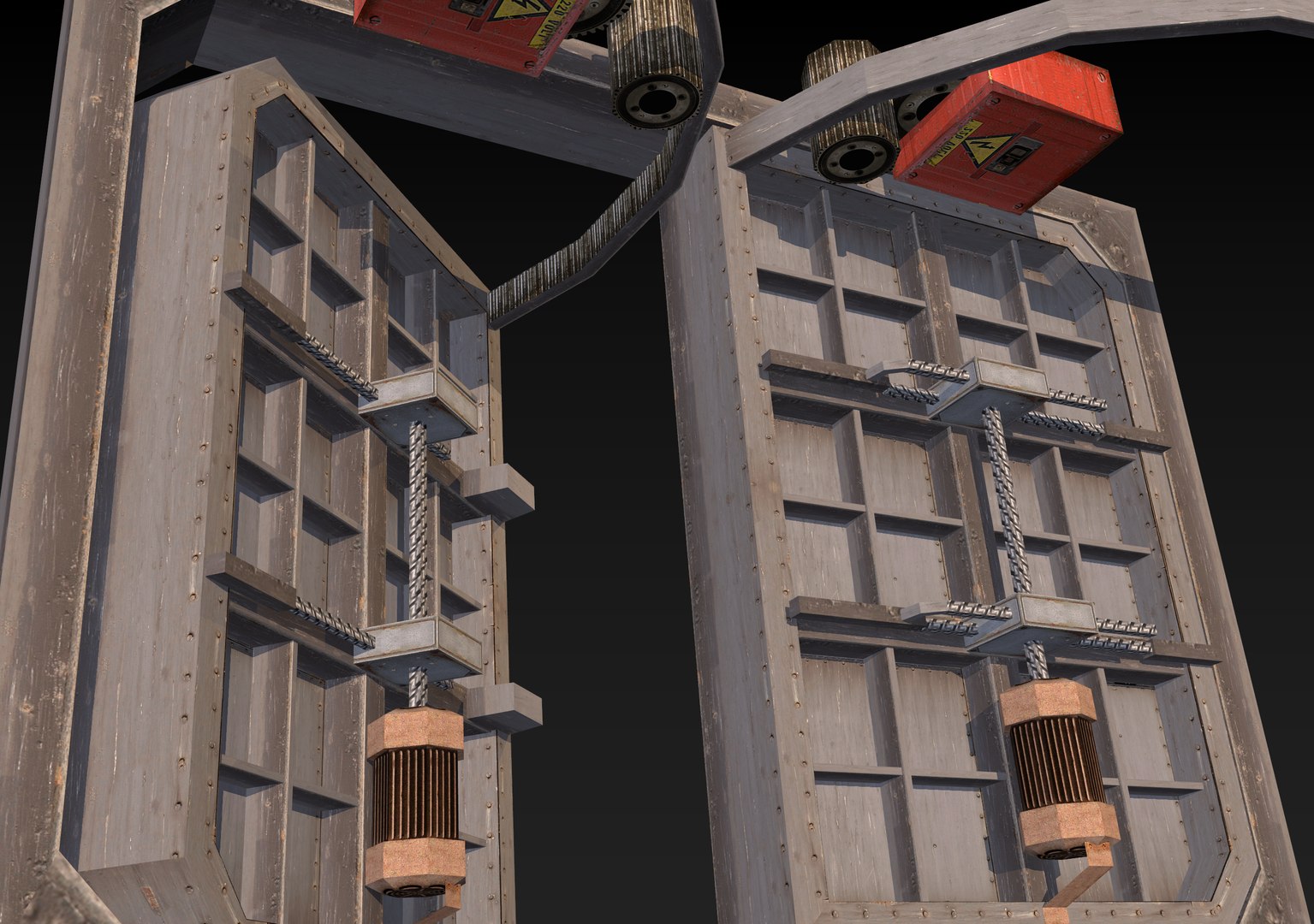 3D Bunker Gate Low Poly - TurboSquid 1887716