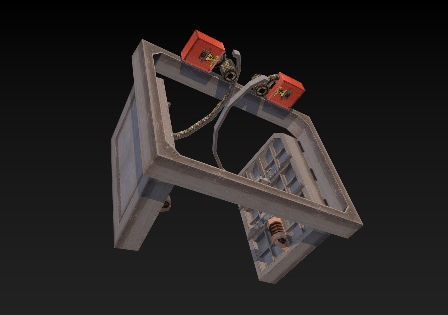 3D Bunker Gate Low Poly - TurboSquid 1887716