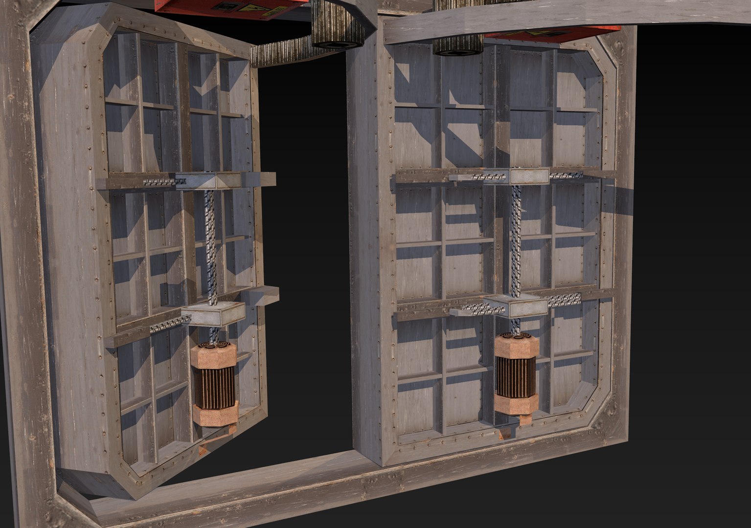 3D Bunker Gate Low Poly - TurboSquid 1887716