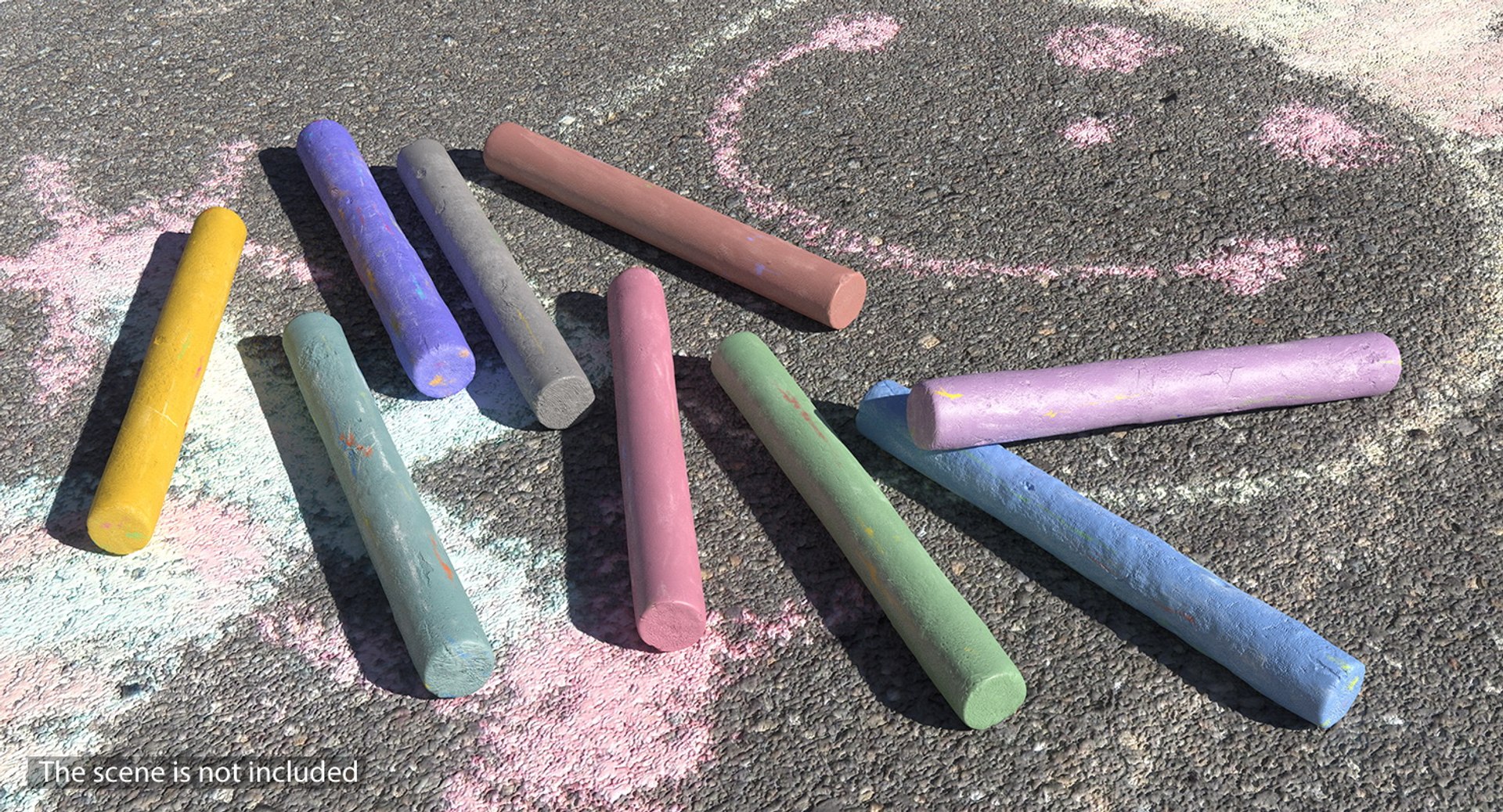 3D Chalks Crayons - TurboSquid 1402548
