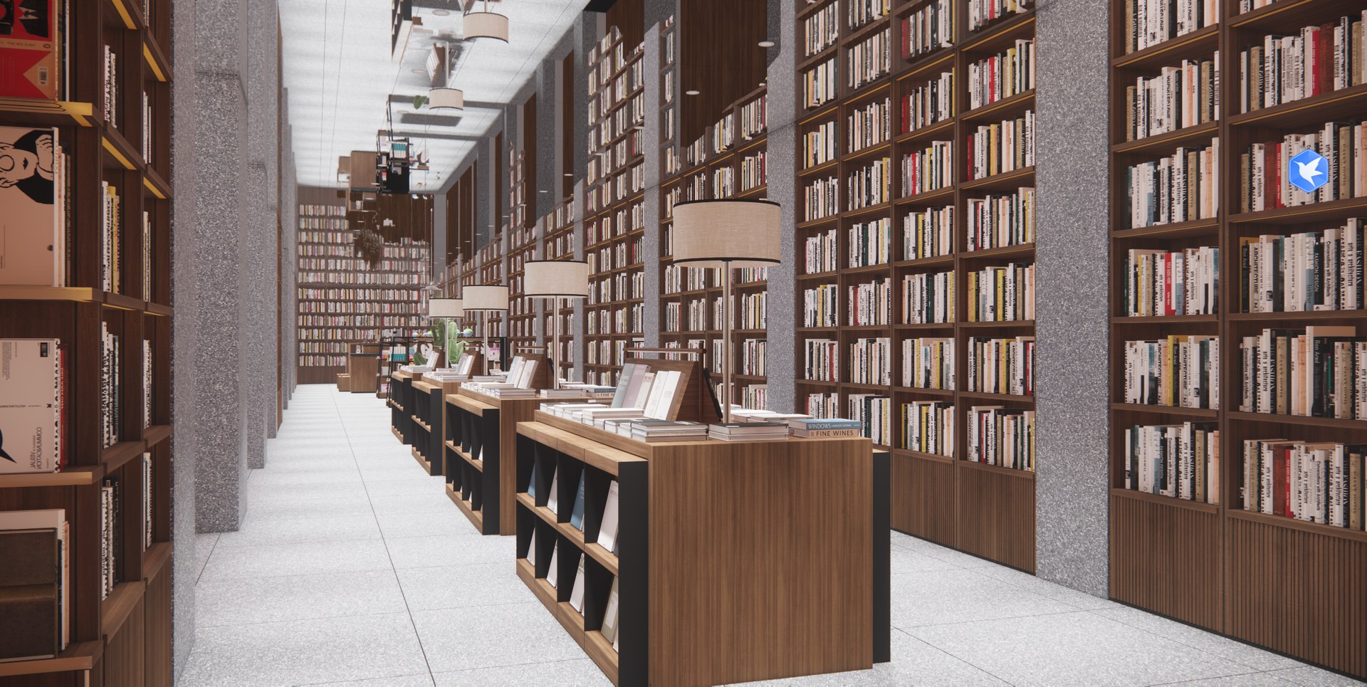 Bookstore Cafe Shop Interior-A7 3D Model - TurboSquid 2009830