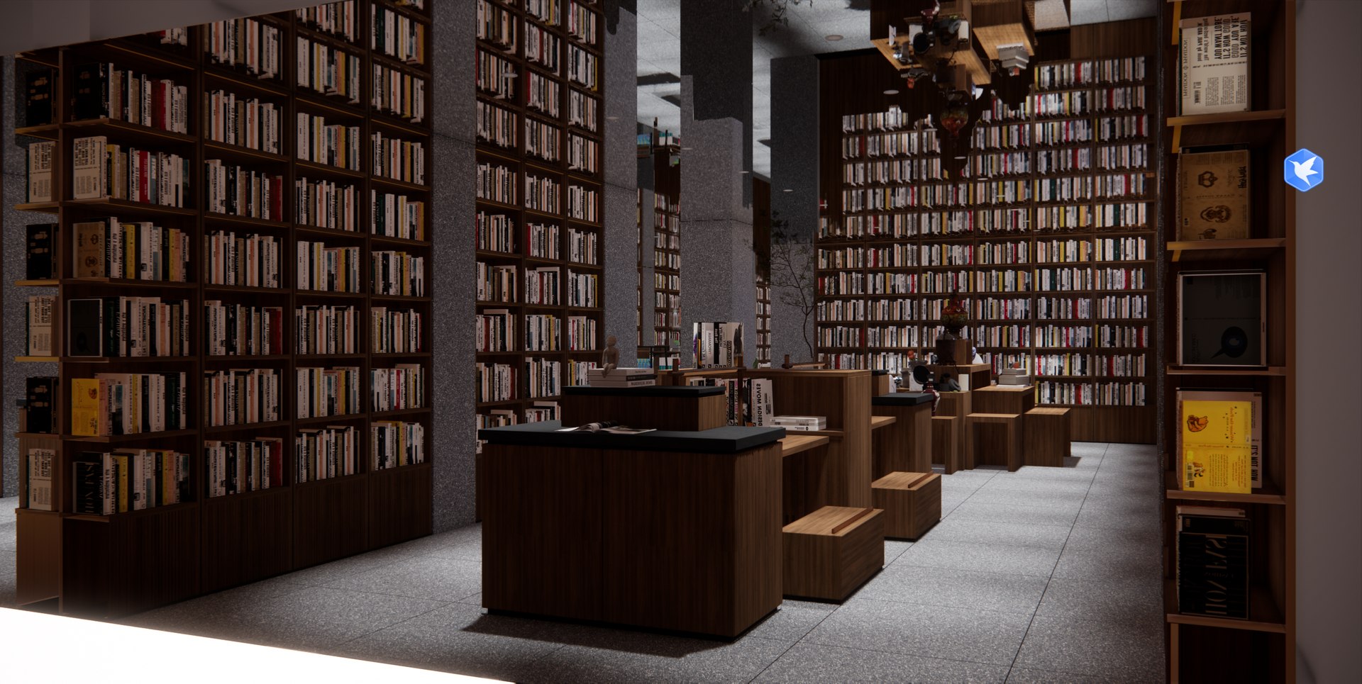 Bookstore Cafe Shop Interior-A7 3D Model - TurboSquid 2009830