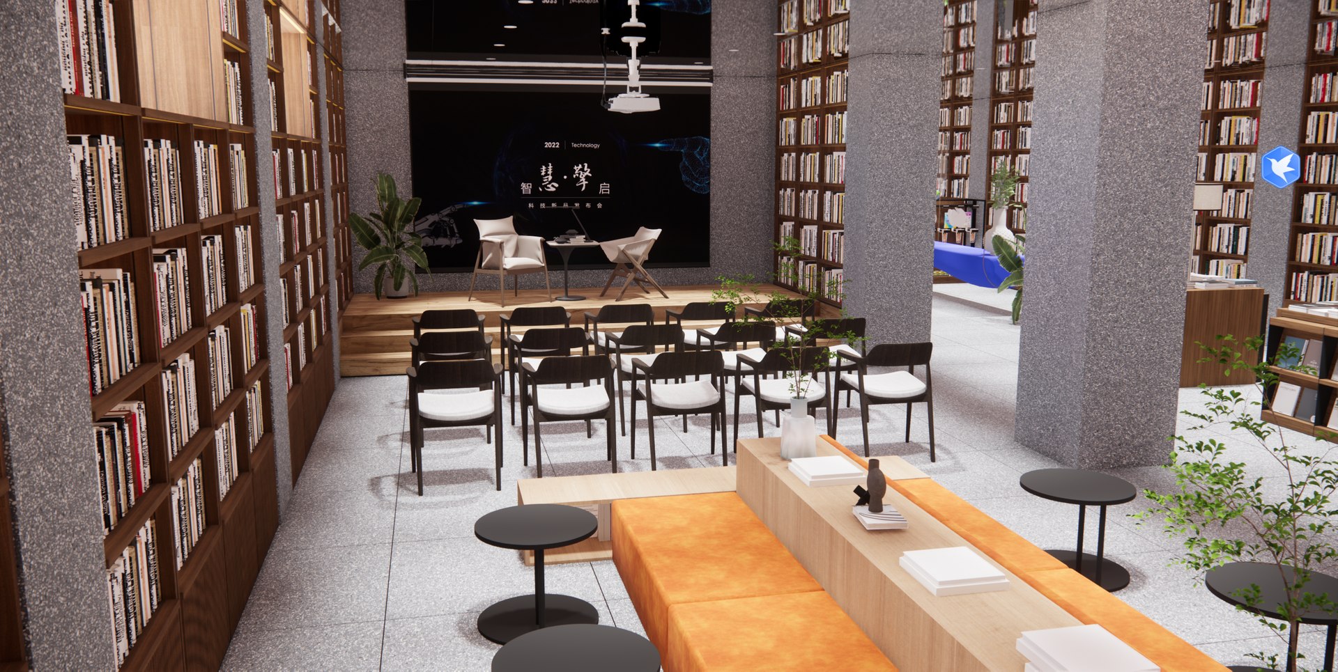 Bookstore Cafe Shop Interior-A7 3D Model - TurboSquid 2009830