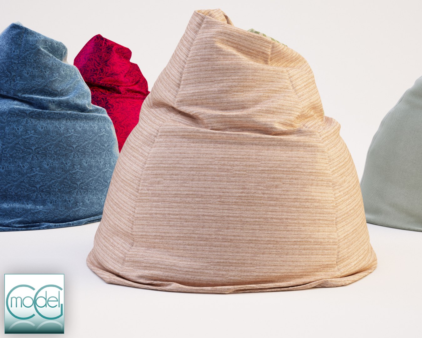 fabrics bean bag chair obj