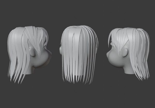 Silver shiny hair 3D model - TurboSquid 1885643