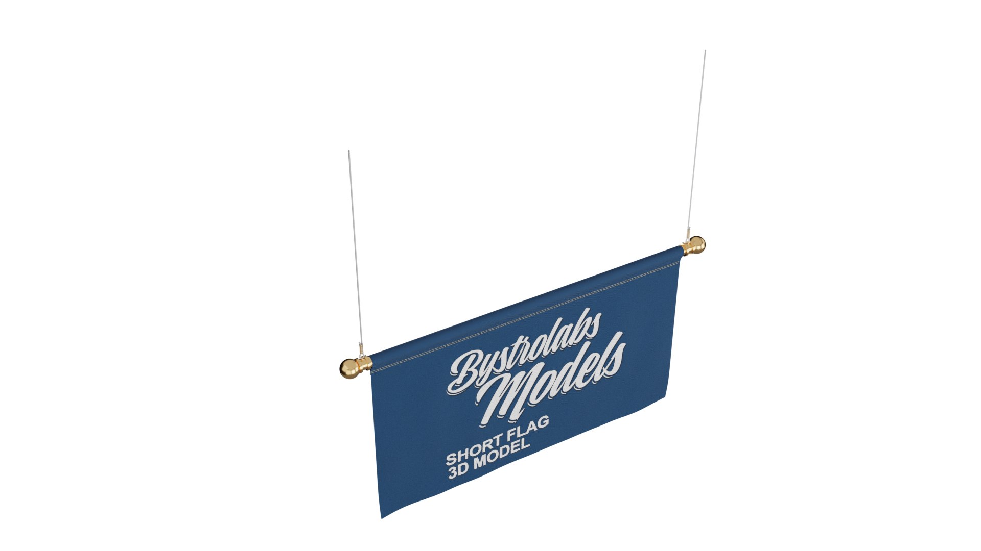 Short Blue Flag Model - TurboSquid 2216467