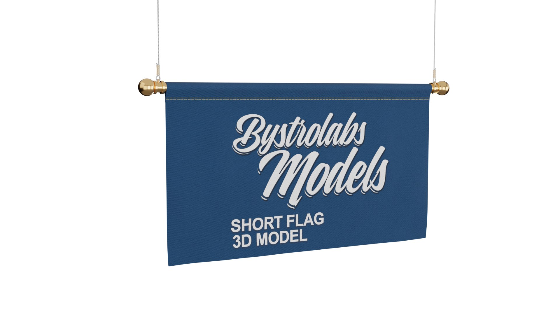 Short Blue Flag Model - TurboSquid 2216467