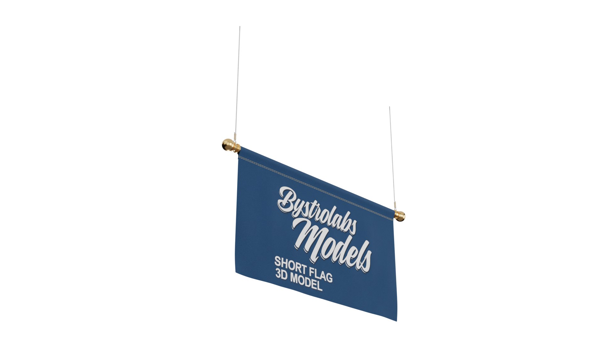 Short Blue Flag Model - TurboSquid 2216467