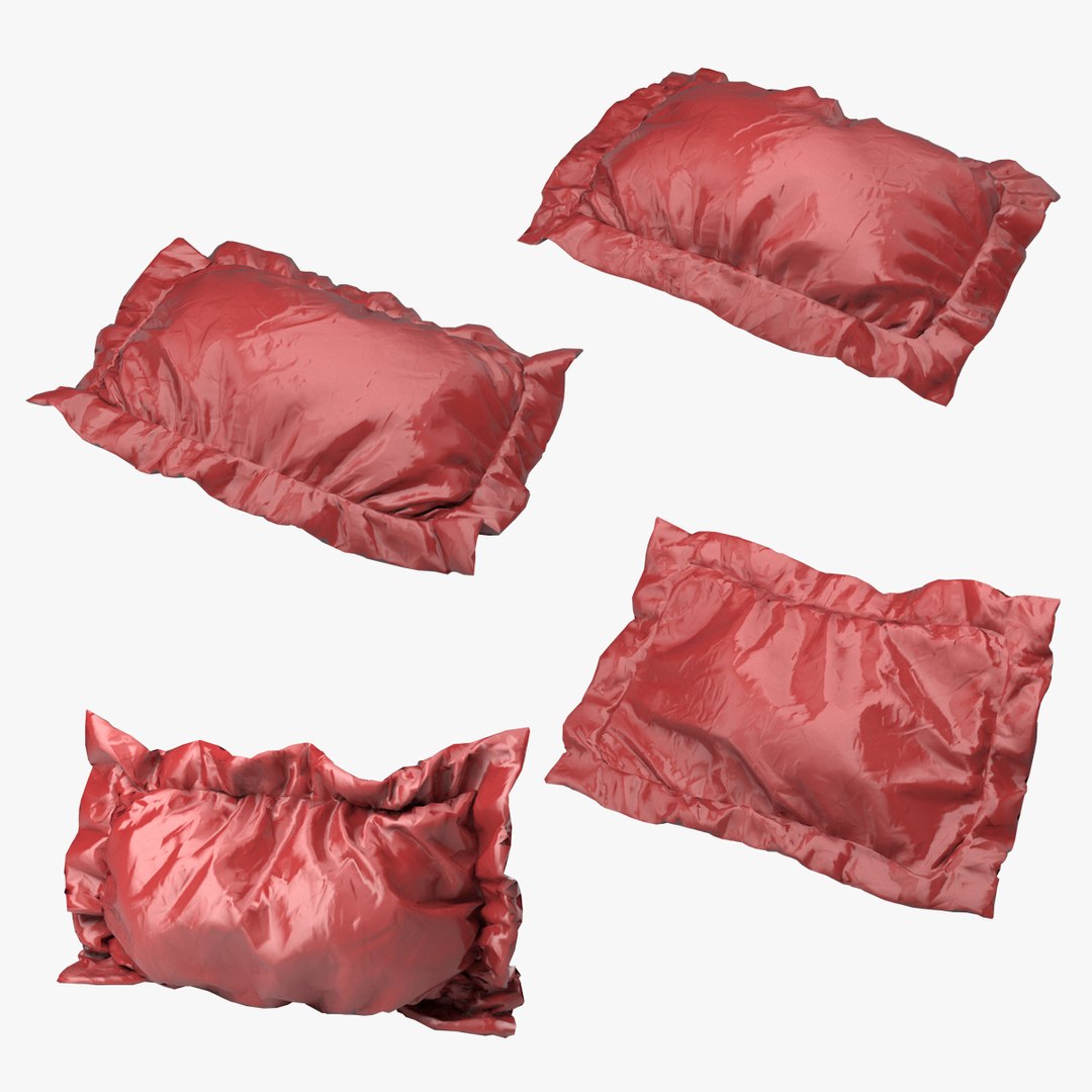 4 HQ crumpled pillows model - TurboSquid 1866354