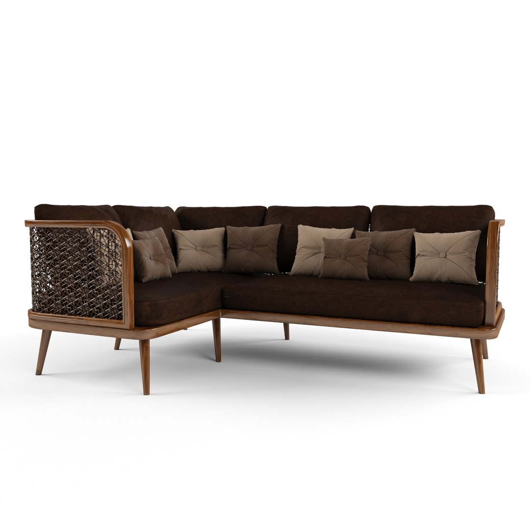 3D model 3-seat modular sofa corner outdoor - TurboSquid 1770976