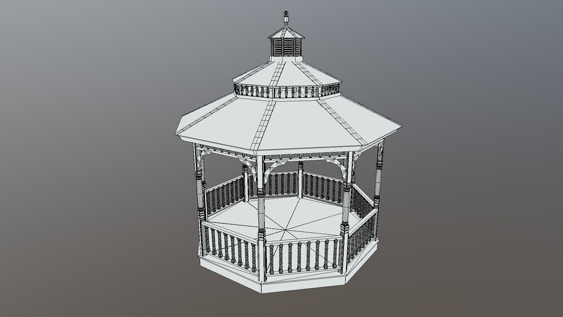 3D Garden Gazebo Game Ready 2 Model - TurboSquid 2001486