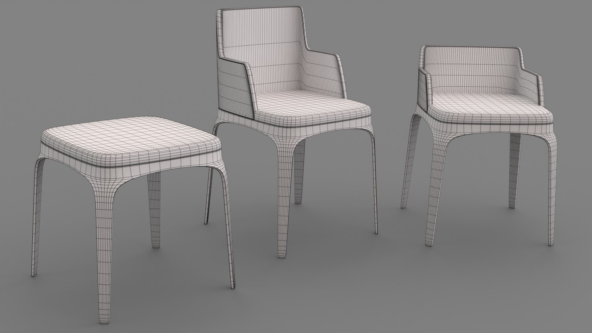 Dining Room Table And Chair Collection PBR 3D - TurboSquid 1930829