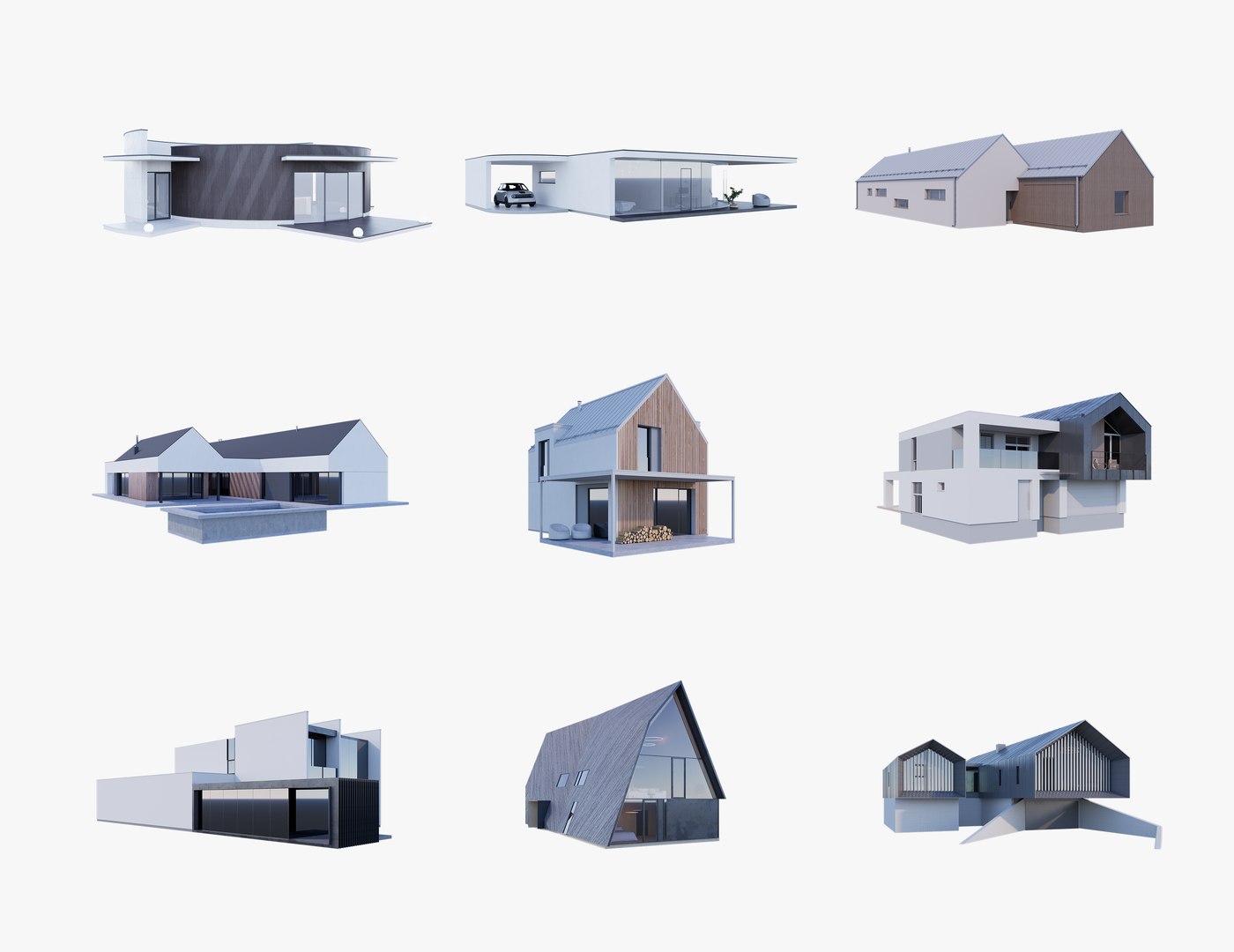 3D House Pack Of 10 - Part 3 - Created With Fully Parametric Revit Families - TurboSquid 2295613