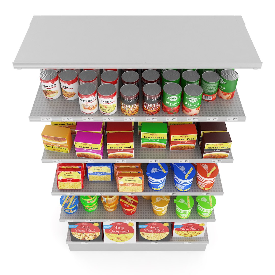 3d Model Supermarket Shelf Instant