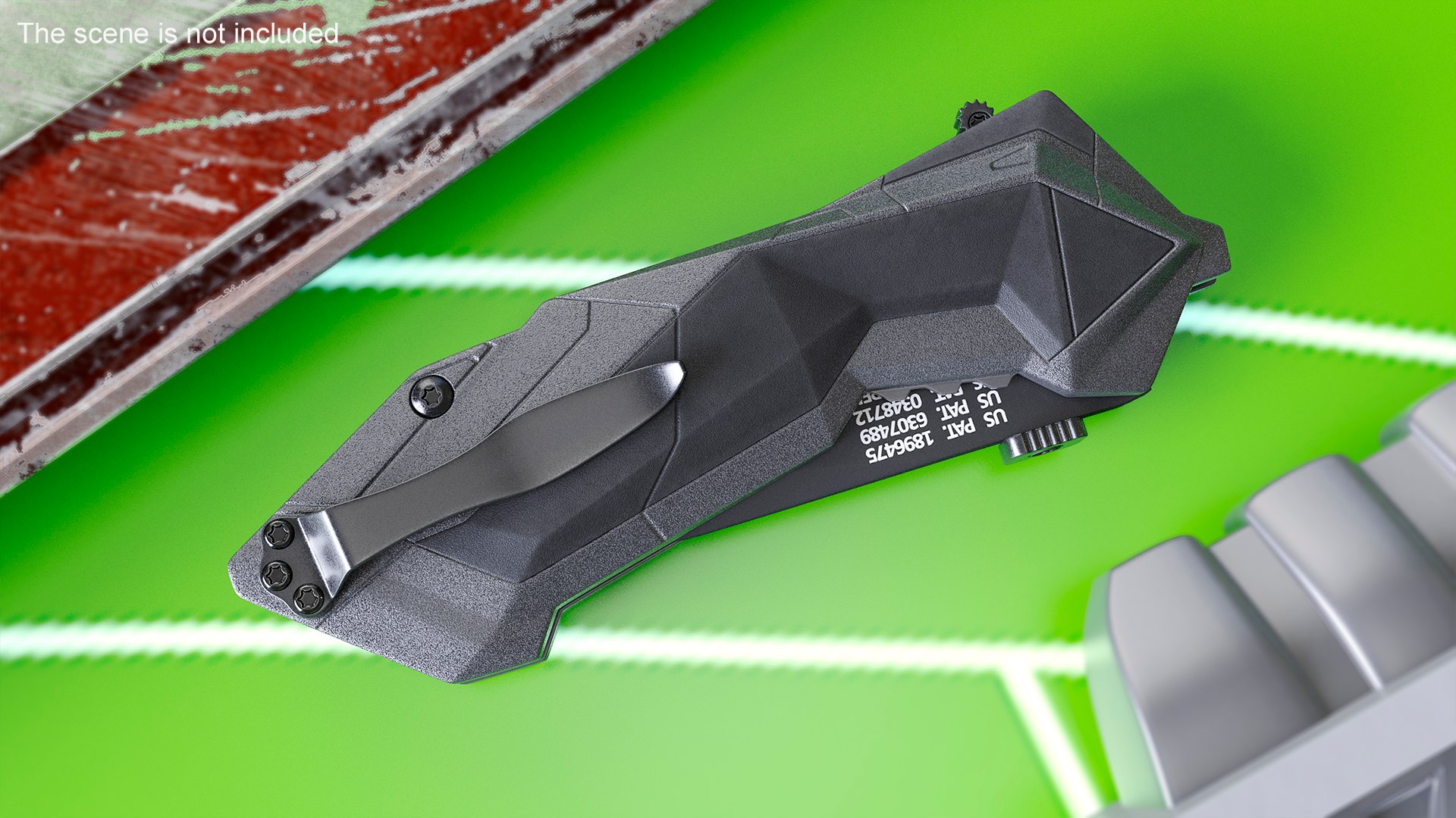 3D model Futuristic Knife Schrade Folded Black - TurboSquid 2176921