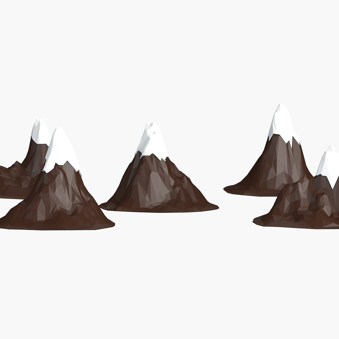 3d Model Cartoon Mountains Pack