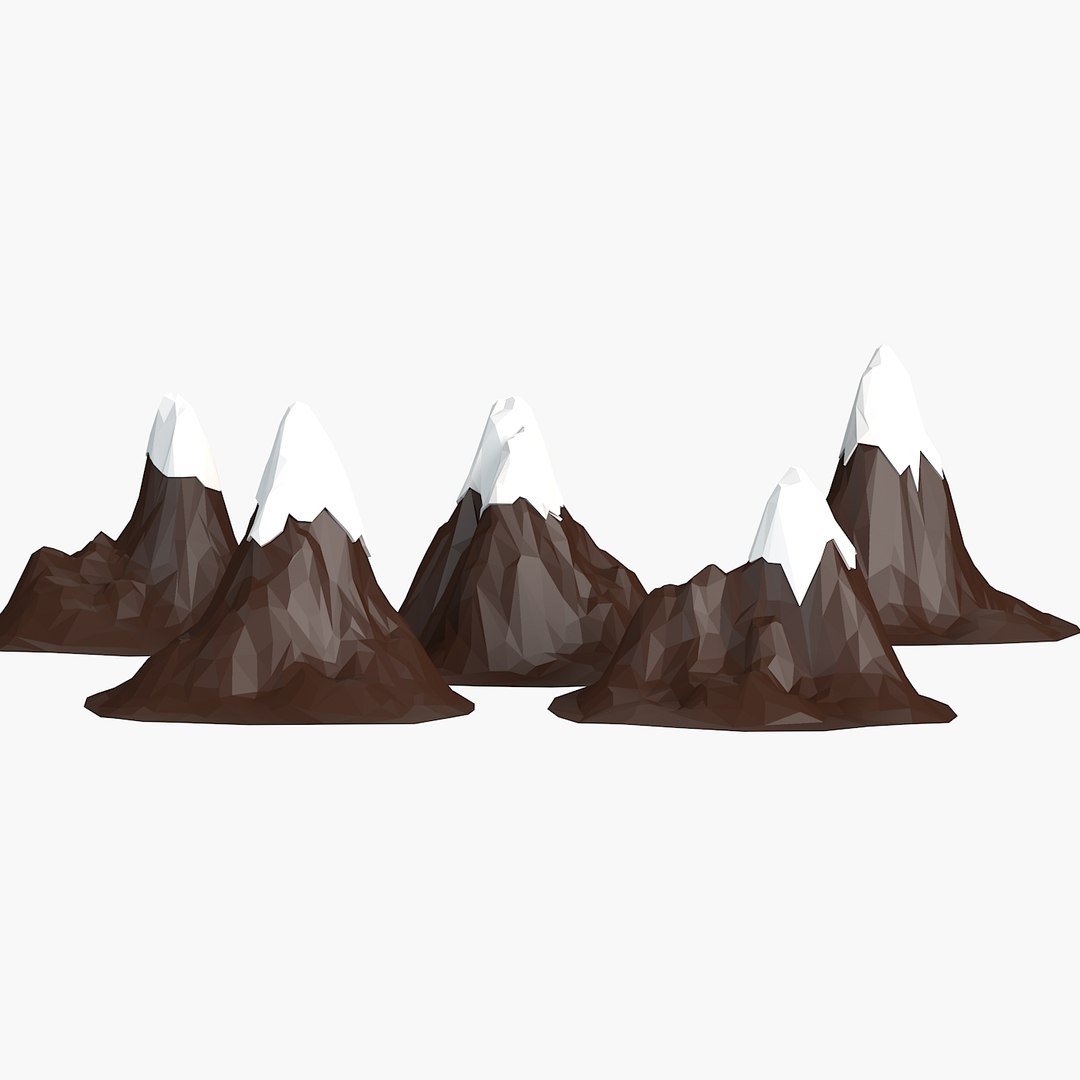 3d Model Cartoon Mountains Pack