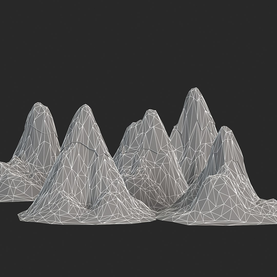 3d Model Cartoon Mountains Pack